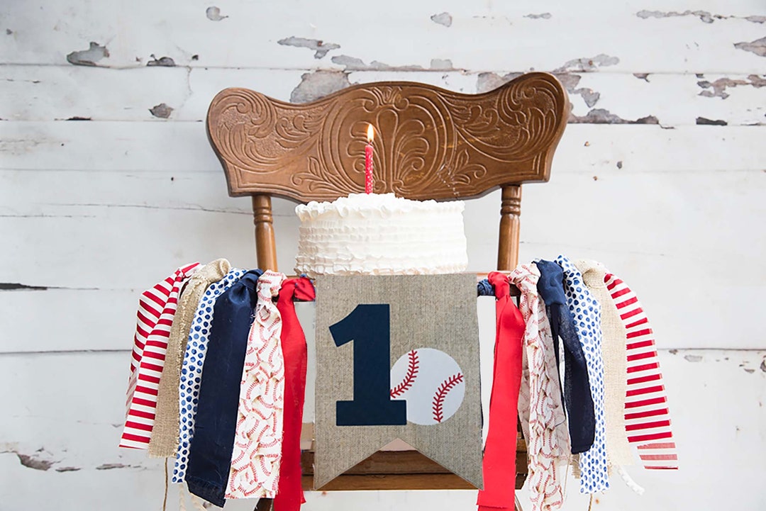 Rookie Year Banner, Baseball First Birthday, Baseball Highchair Banner ...