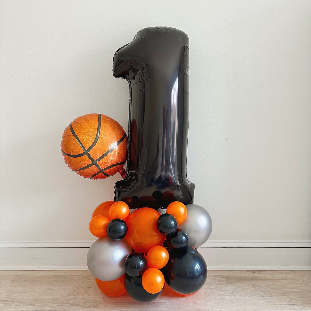 Basketball 1st Birthday Balloon Tower, Sports First Birthday Decoration ...