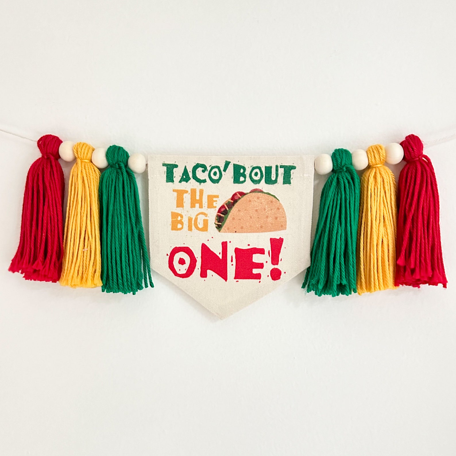 Taco Bout the Big One 1st Birthday Tassel Banner, Fiesta Highchair ...