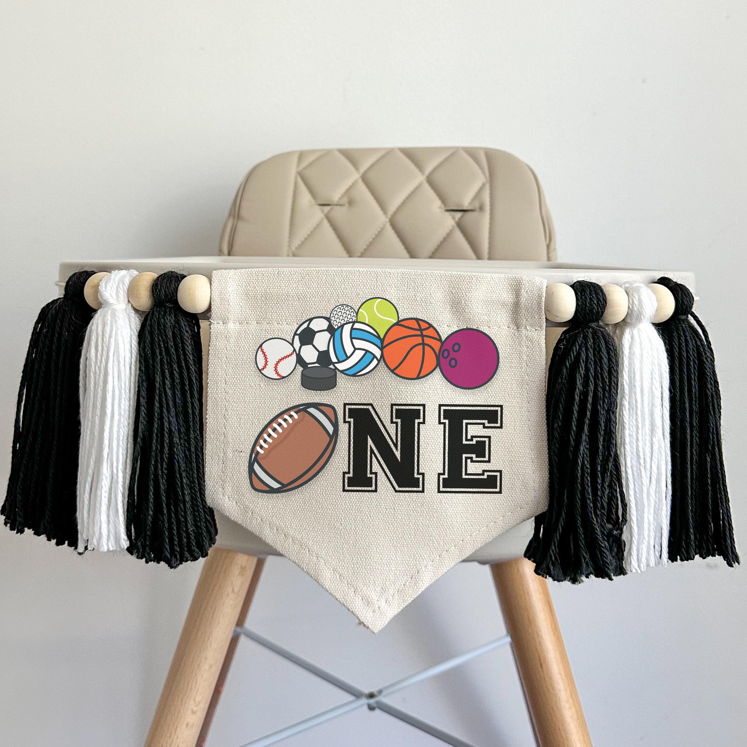 Sports 1st Birthday Tassel Banner, Football Highchair Decoration, First ...