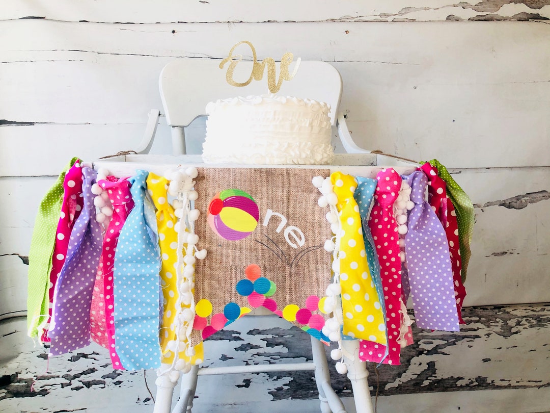 FINAL SALE Bouncy Ball 1st Birthday Banner, Polka Dot Birthday Decor ...