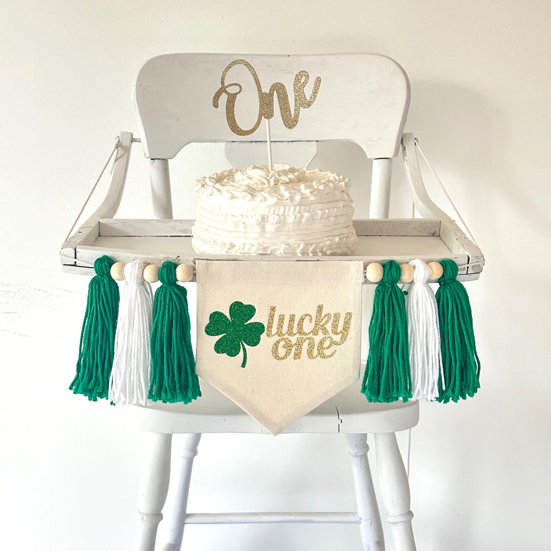 Lucky One 1st Birthday Tassel Banner, St Patrick's Day Highchair ...