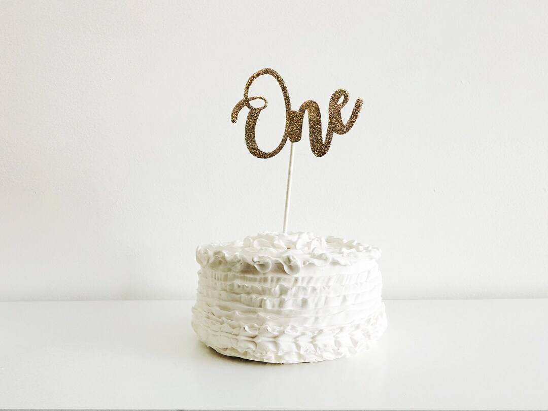 One Glitter Cake Topper, 1st Birthday Party Cake Topper, First Birthday ...