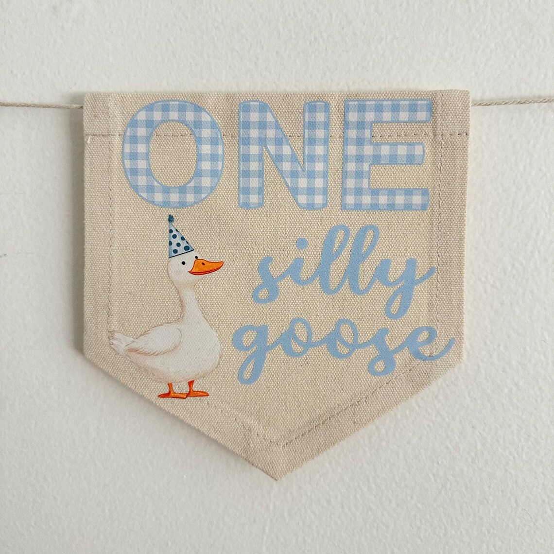 One Silly Goose Banner, First Birthday Decorations, High Chair Banner ...