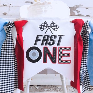 Fast One Highchair Banner, Racing First Birthday Party, Race Car Party ...