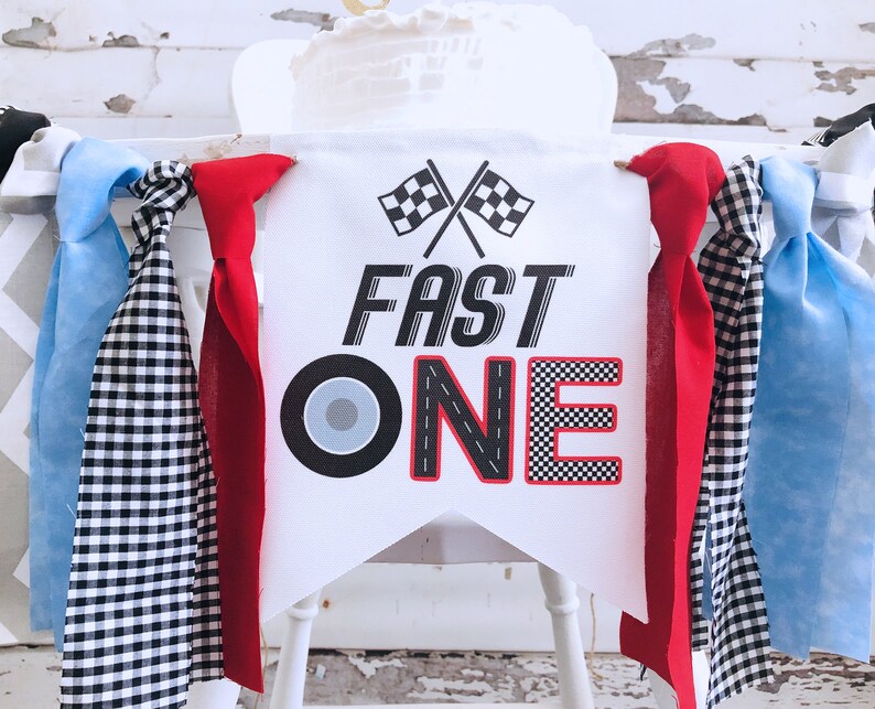 Fast One Highchair Banner Racing First Birthday Party Race - Etsy