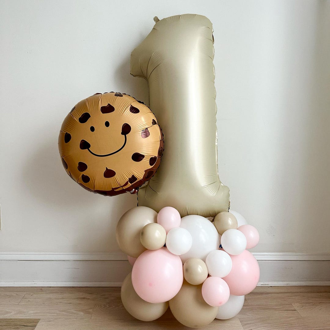 Cookie First Birthday Balloons, One Sweet Cookie Balloon Tower ...