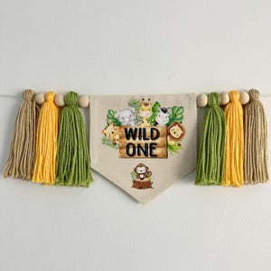 Wild One 1st Birthday Decorations, Wild Animals High Chair Banner ...