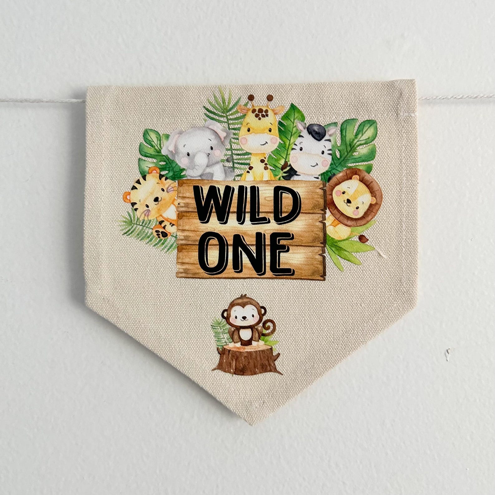 Wild One 1st Birthday Decorations, Wild Animals High Chair Banner ...