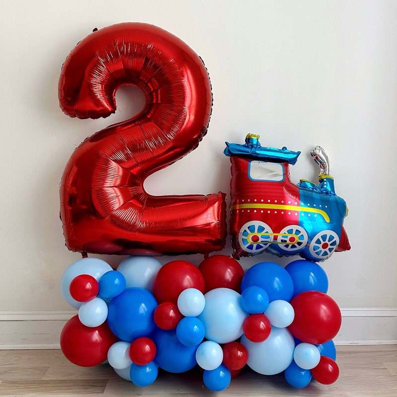 Train Balloons 2nd Birthday - Etsy
