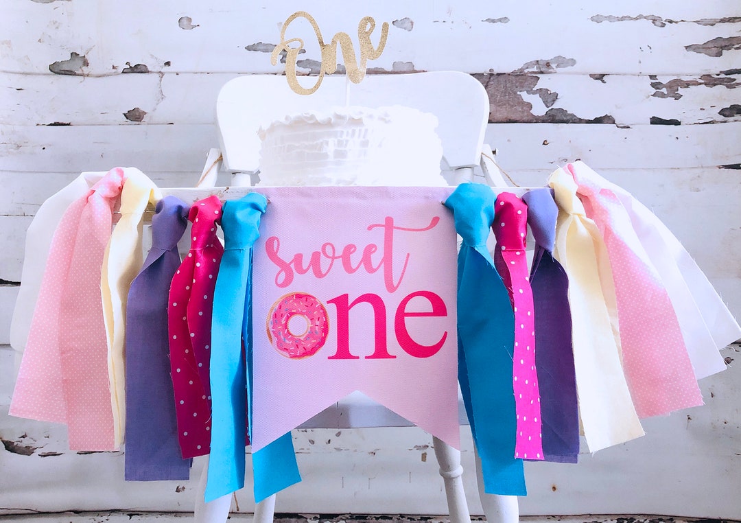 FINAL SALE Sweet One Banner, Sweet First Birthday Party, Donut Grow Up ...