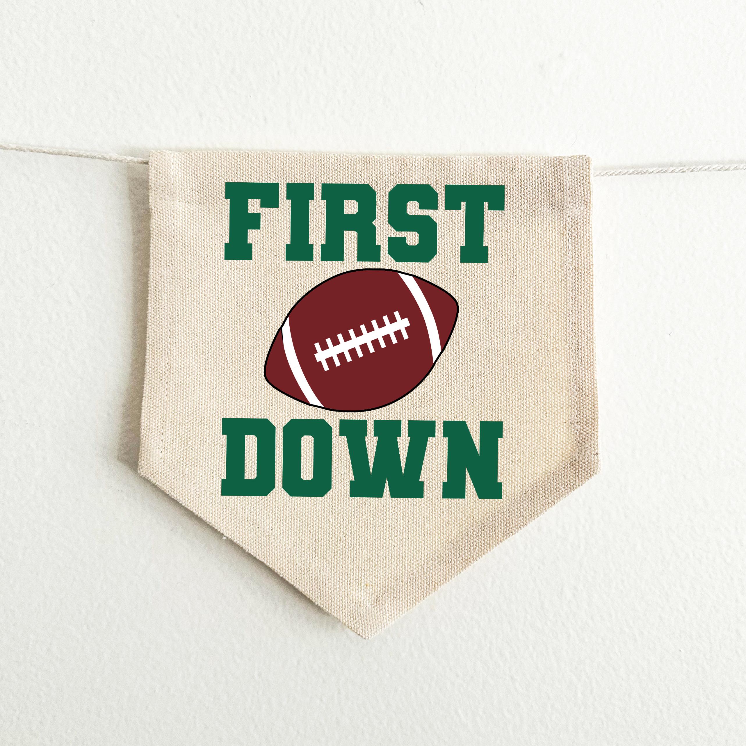 First Down 1st Birthday High Chair Banner, Football Decorations, Sports ...