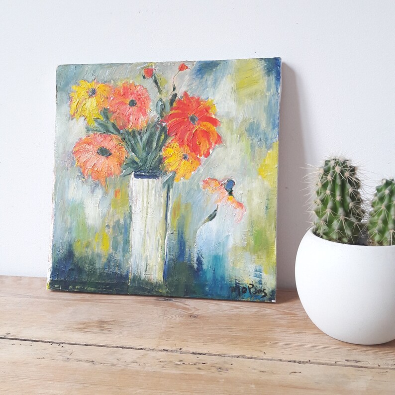 Vintage French/oil on Canvas Painting/flower Bouquet in Vase/modern ...
