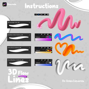 3D Flow Lines - Procreate - Etsy