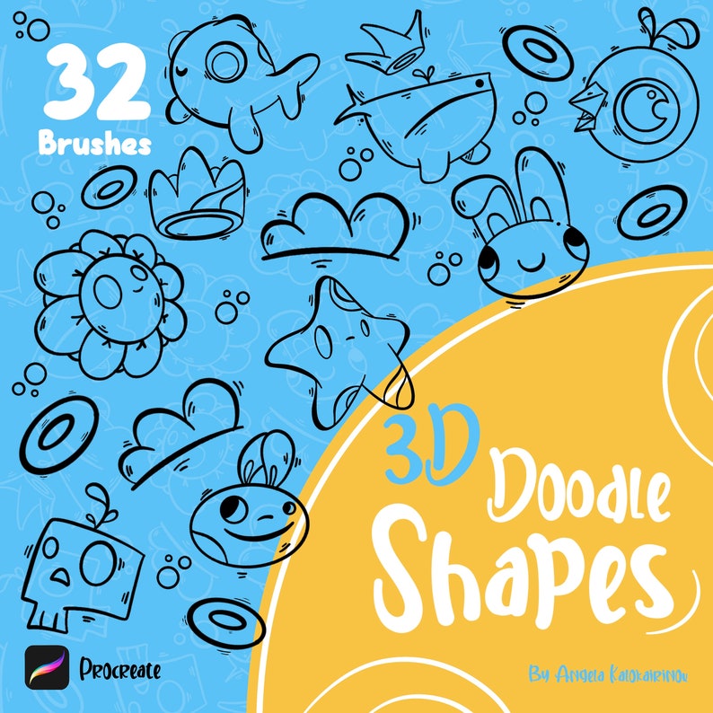 3D Doodle Shapes for Procreate Pack 3 - Etsy