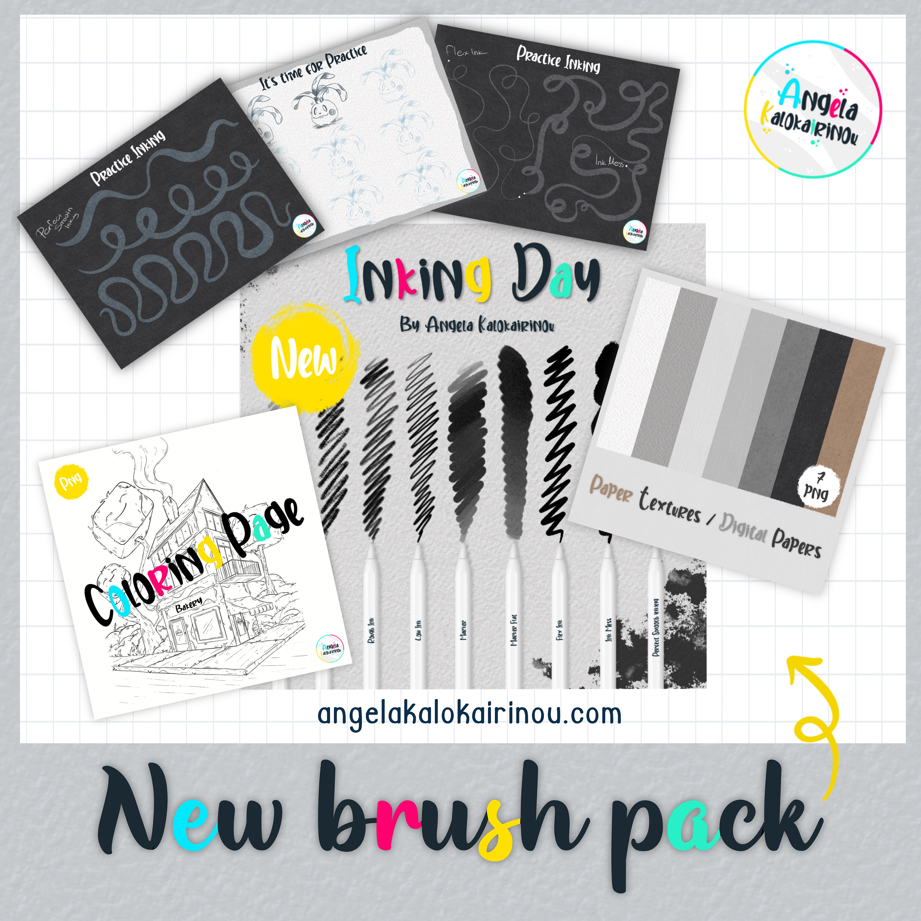 Inking Day - Brushes for Procreate - Etsy