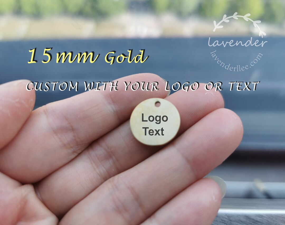 Custom Laser Engraved Gold Stainless Steel Jewelry Tag - 15mm - Etsy