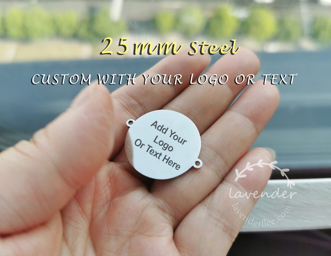 Custom Laser Engraved Stainless Steel Jewelry Tag, 25mm Double Hole - Etsy