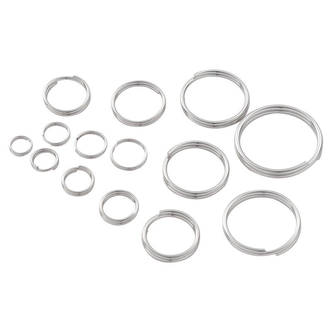 100pcs,ten Sizes Stainless Steel Key Ring ,diy Keychain,diy Stainless ...