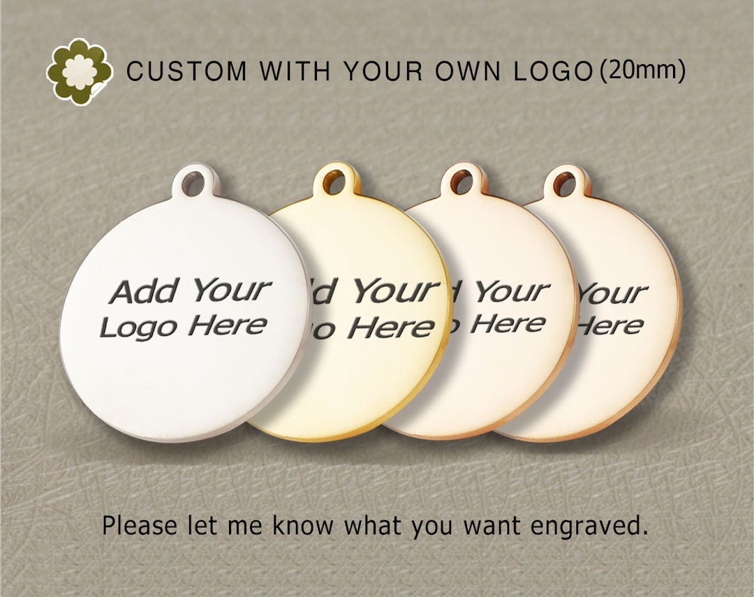 20/50/100pcs Custom Laser Engraved Stainless Steel Tag: Branding Logo ...