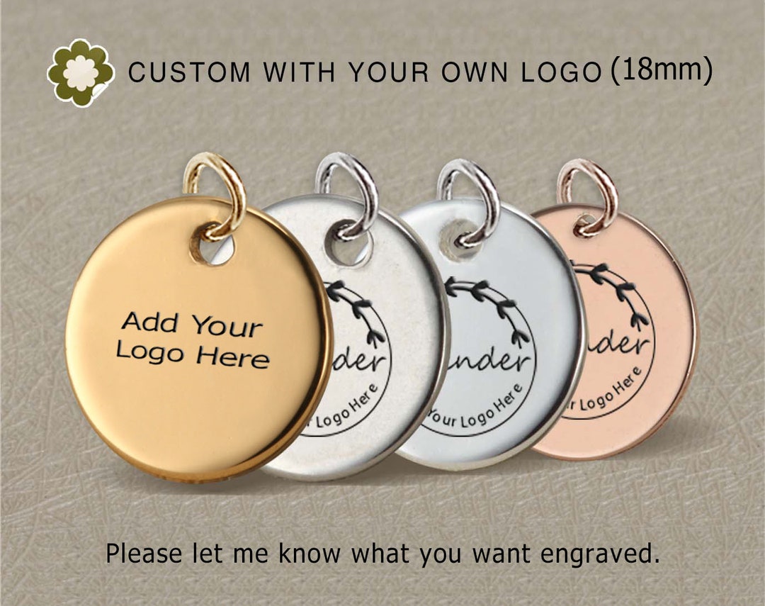 20/50/100pcs,18mm,stainless Steel Jewelry Tag, Custom Branding Name and ...