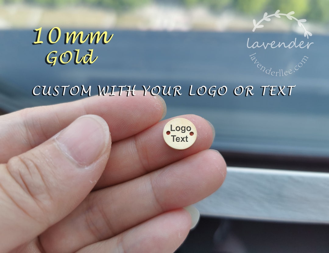Custom Laser Engraved Gold Stainless Steel Jewelry Tag - 10mm Double ...