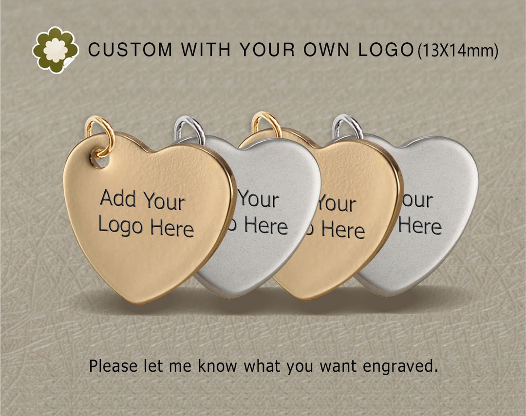 20/50/100pcs Custom Engraved Stainless Steel Heart Tag: Personalized ...