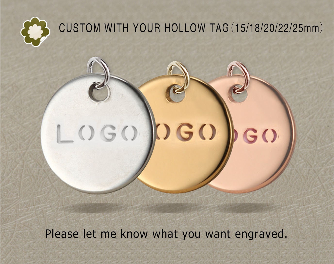 50pcs Stainless Steel Personalized Small Logo Tags Custom, 52% OFF