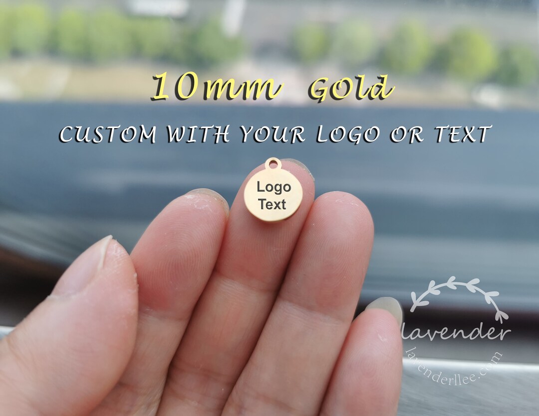 Custom Laser Engraved Gold Stainless Steel Jewelry Tag - 10mm - Etsy
