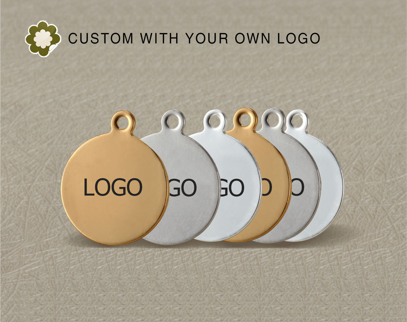 50pcs Stainless Steel Personalized Small Logo Tags Custom, 52% OFF