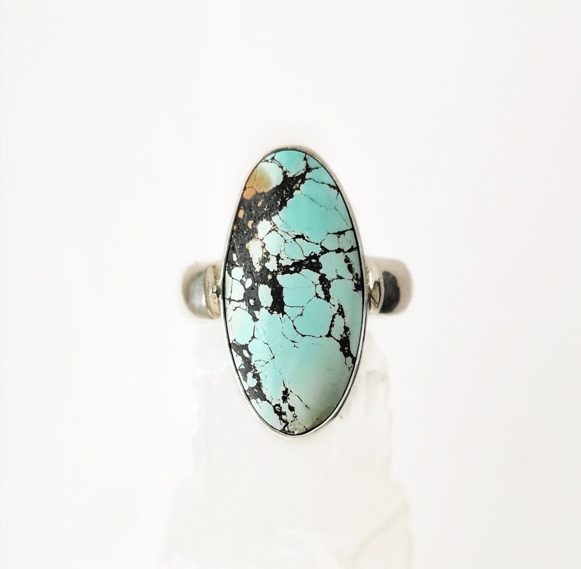 Anillo turquesa plata de ley turquesa joyería declaración - Etsy España