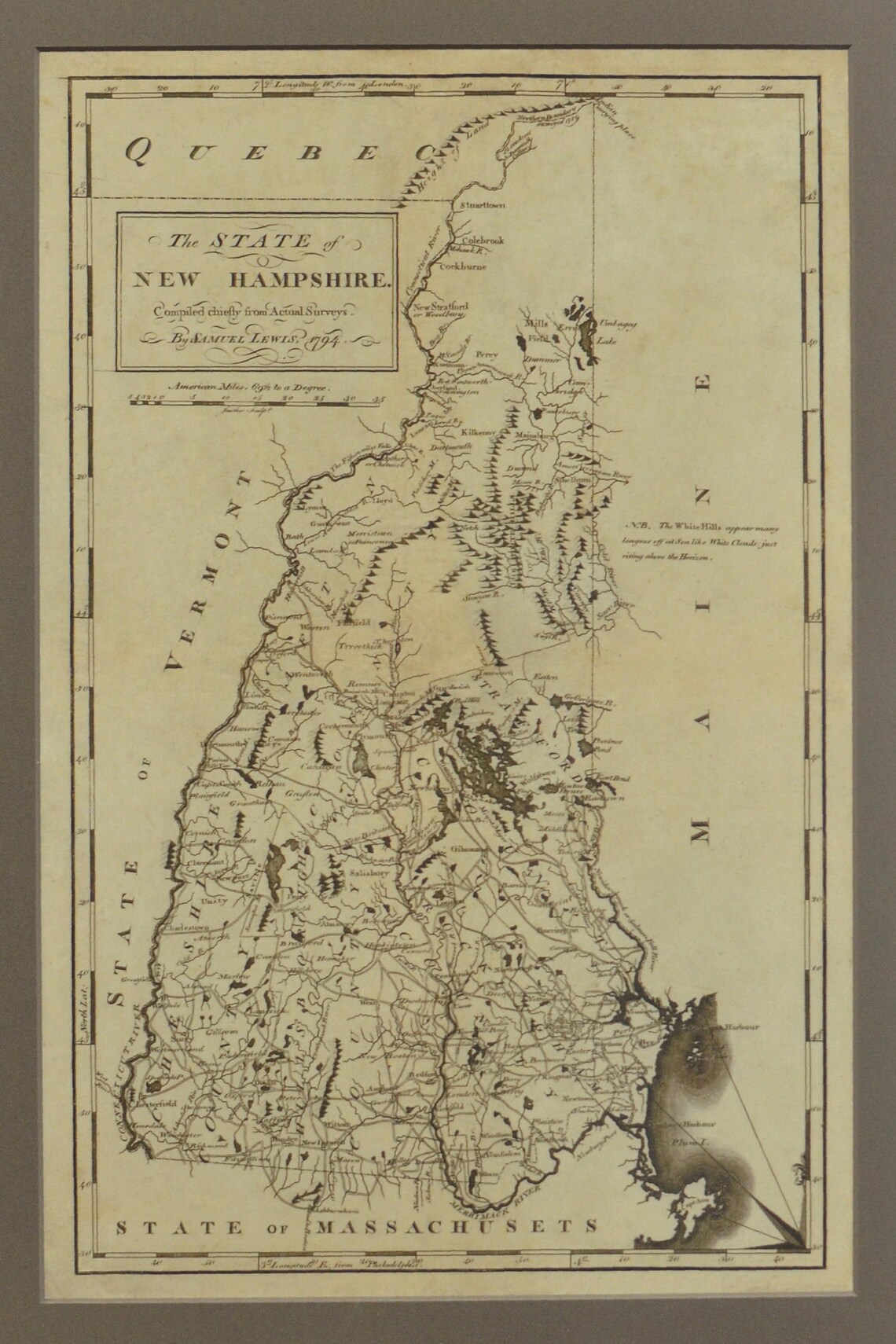 New Hampshire Antique Map 1794 Imprimer uniquement - Etsy France