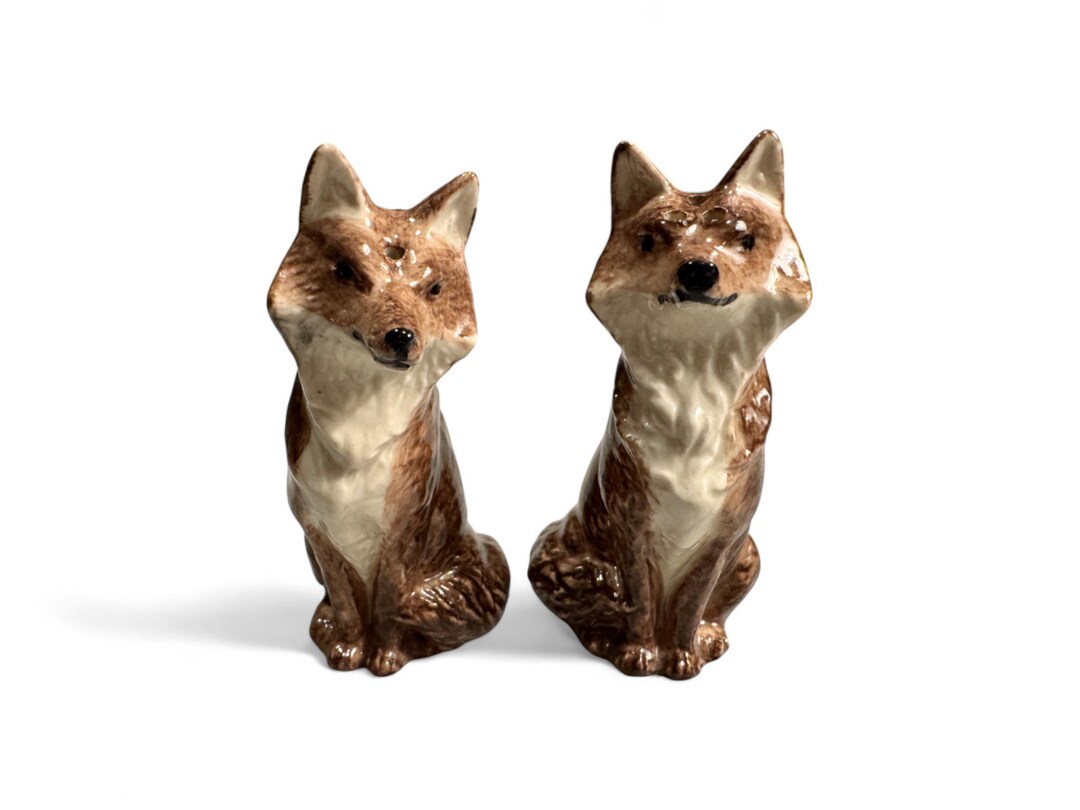 Pair of Clever Fox Salt & Pepper Shakers - Etsy