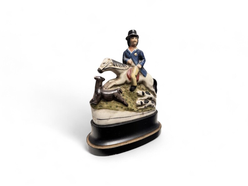 Antique Staffordshire Fox Hunt Table Lamp - Etsy