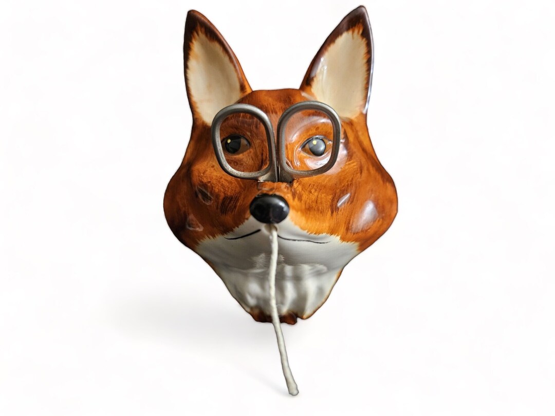 Vintage C.1940 English Babbacombe Pottery Fox Head Hanging String ...