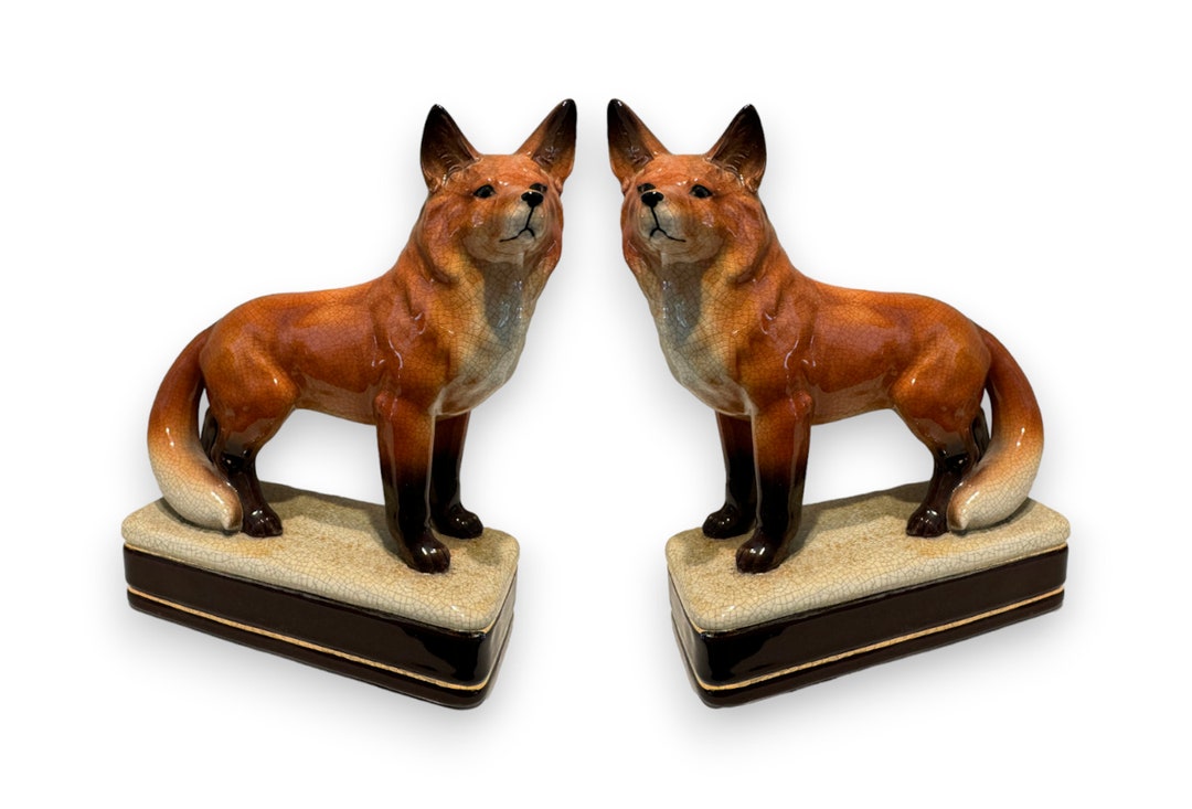 RARE Vintage Pair of Porcelain Takahashi Fox Bookends C.1970 - Etsy