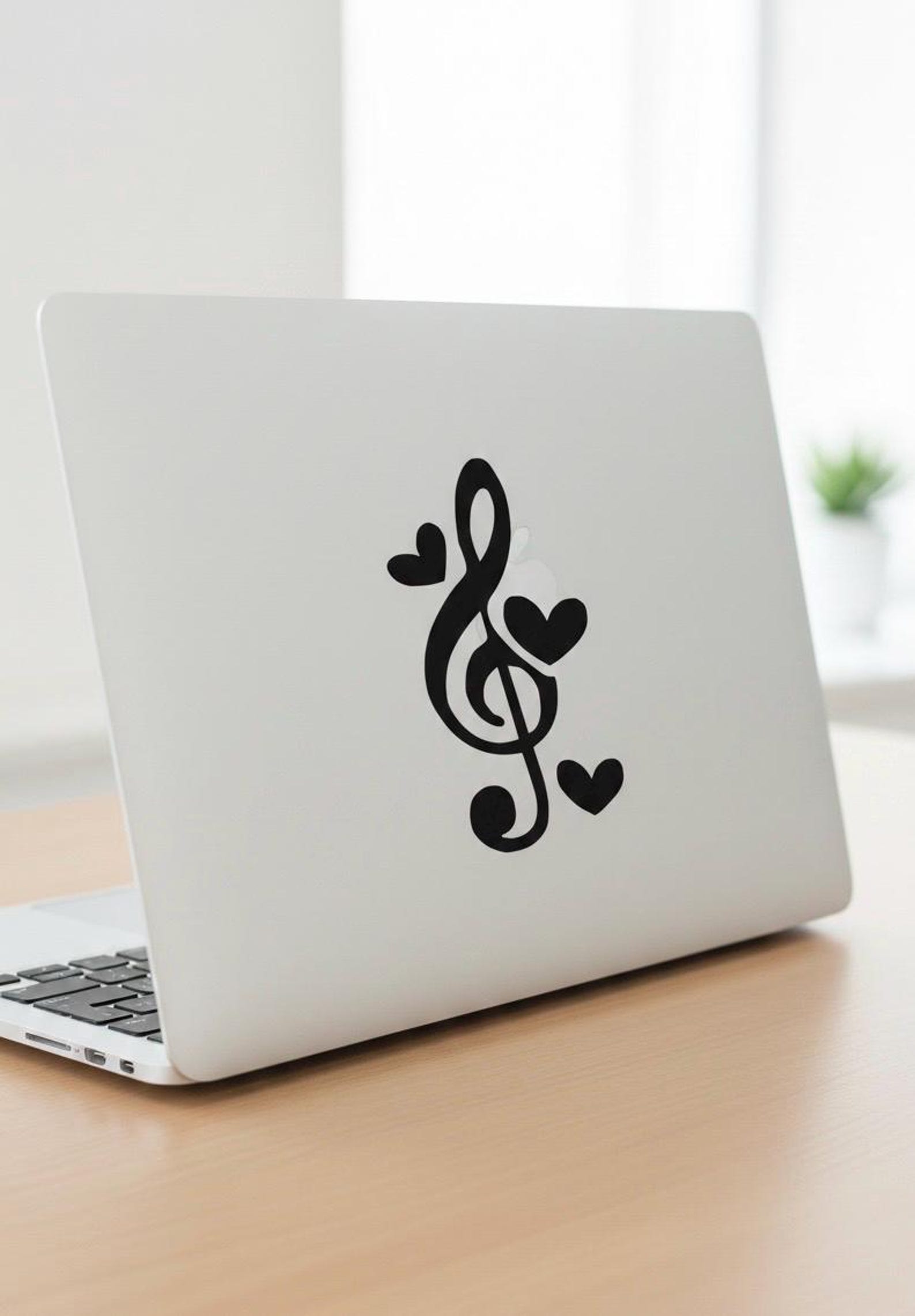 Treble Clef With Hearts Vinyl Sticker - Etsy