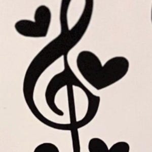 Treble Clef With Hearts Vinyl Sticker - Etsy