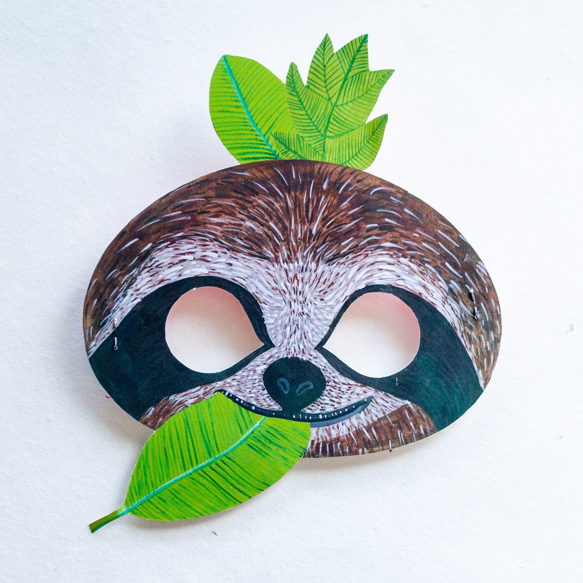 Sloth Mask for Kids, Instant Download. Halloween Mask, Cute Masquerade ...