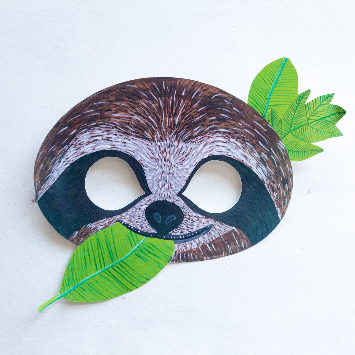 Sloth Mask Adult Size Printable Mask. Cute Halloween Mask | Etsy