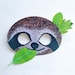 Sloth Mask, Adult Size, Printable Mask. Cute Halloween Mask, Cosplay ...