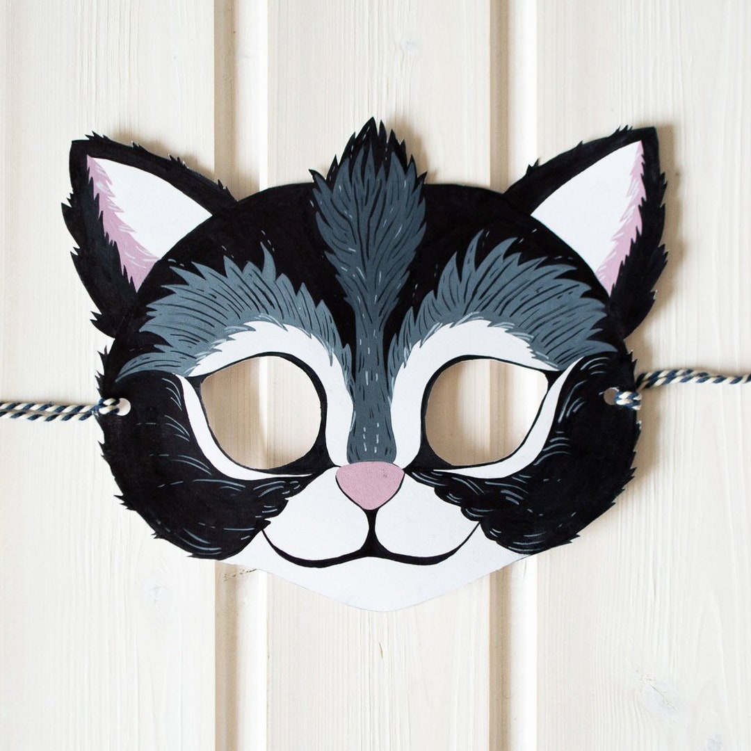 Black Cat Mask, Toddler to Kid Size. Halloween Mask, Kids Cat Costume ...