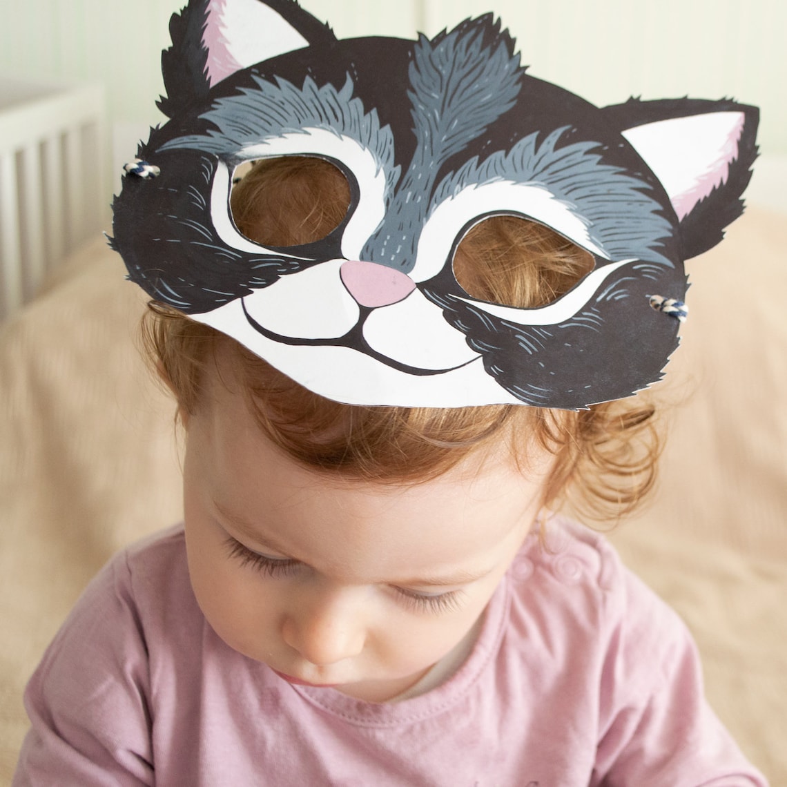 Black Cat Mask, Toddler to Kid Size. Halloween Mask, Kids Cat Costume ...