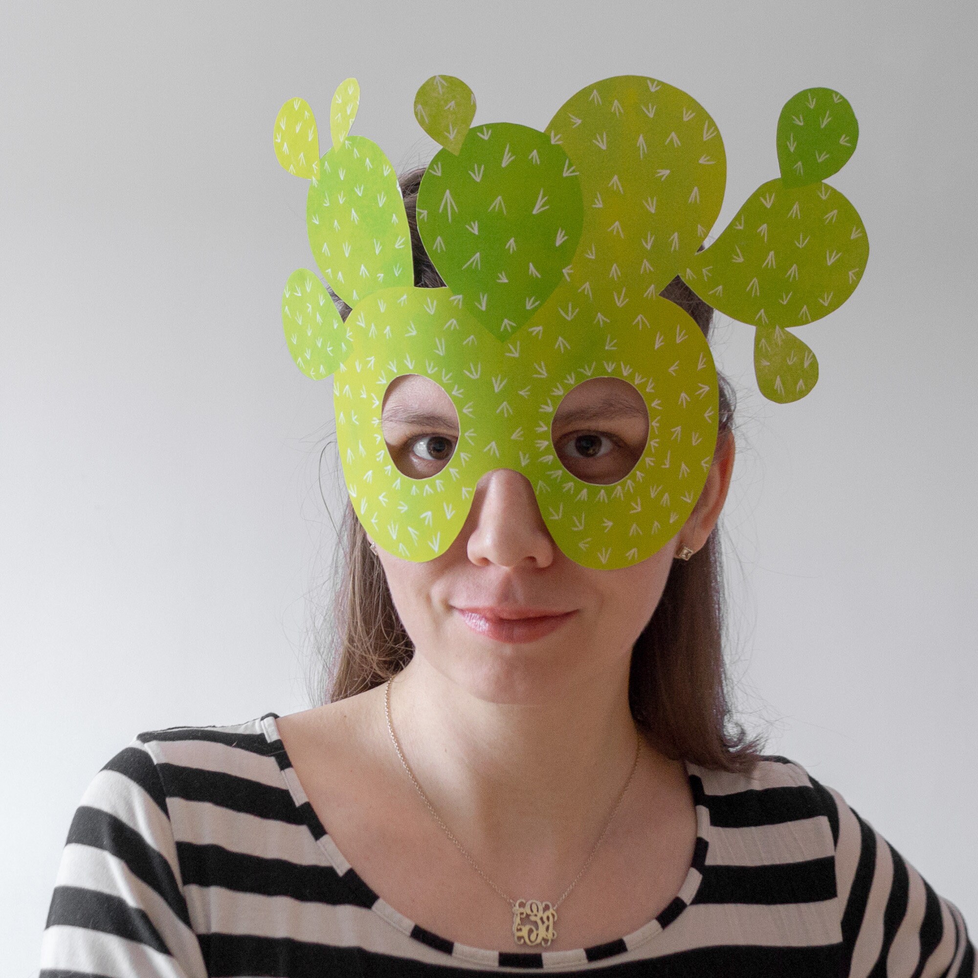 Cactus Mask, Printable, Adult Size. Unique Masquerade Mask, Paper Party ...