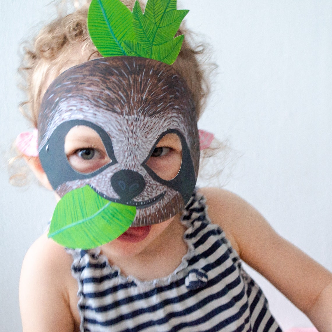 Sloth mask set of 2 sizes for kids and adults. Cute | Etsy