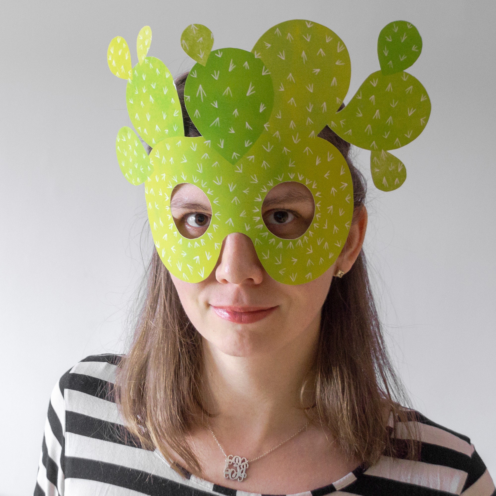 Cactus Mask, Printable, Adult Size. Unique Masquerade Mask, Paper Party ...