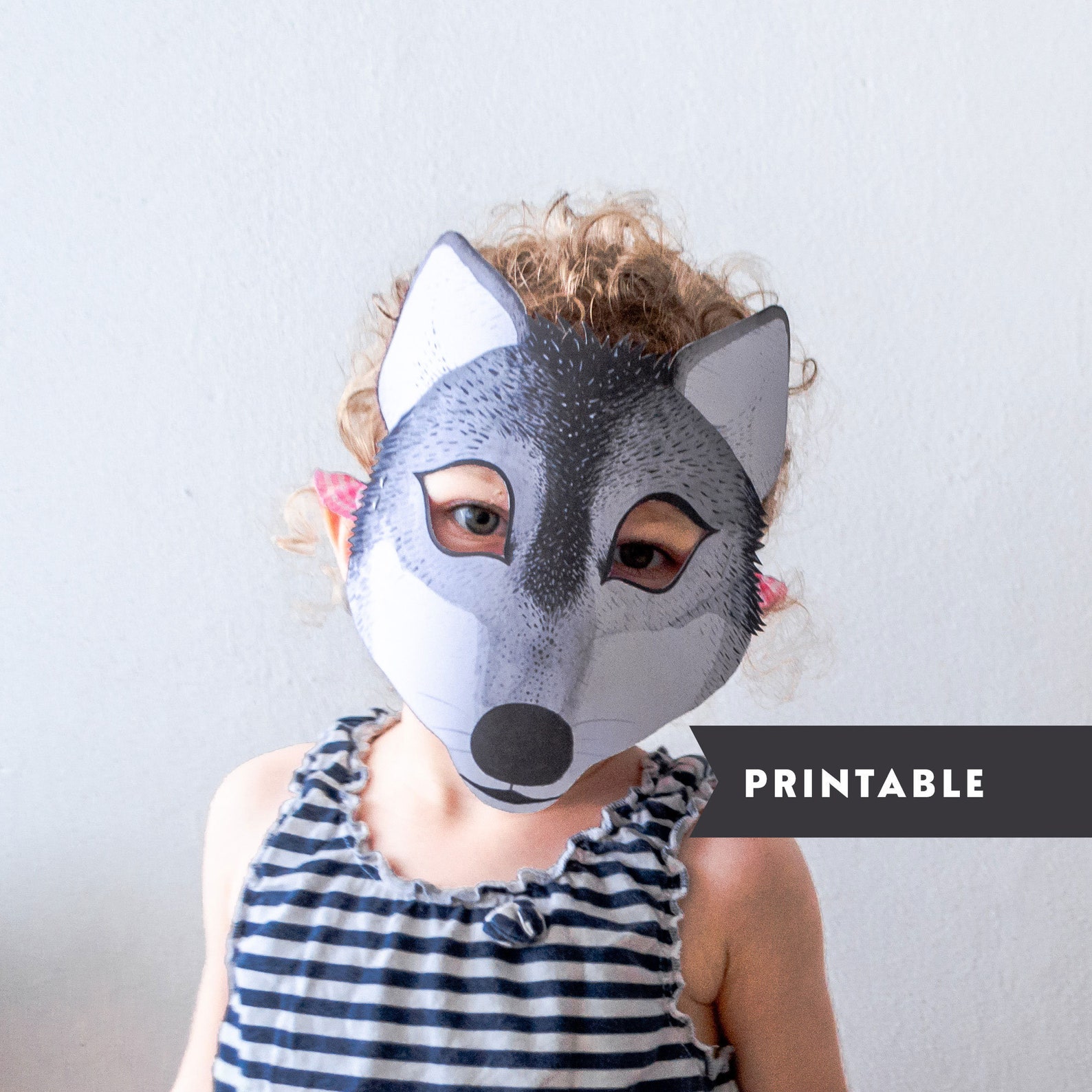 Wolf Mask for Kids, Instant Download. Toddler Boy Halloween Costume ...