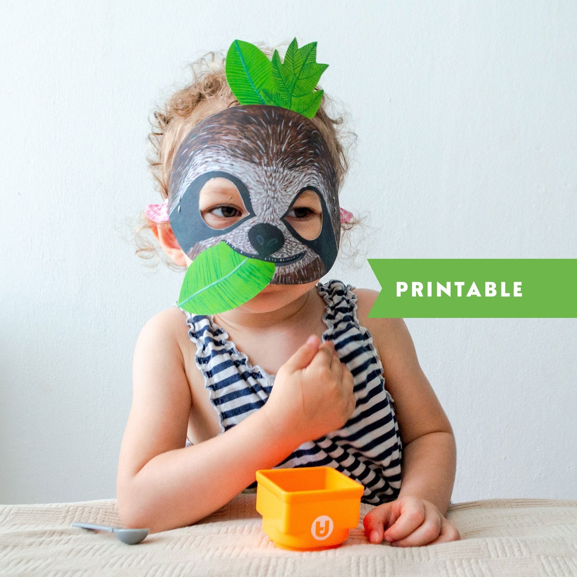 Sloth Mask for Kids, Instant Download. Halloween Mask, Cute Masquerade ...