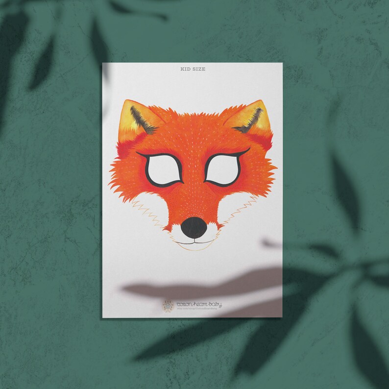 Fox Mask for Kids Instant Download. Halloween Masks Toddler - Etsy