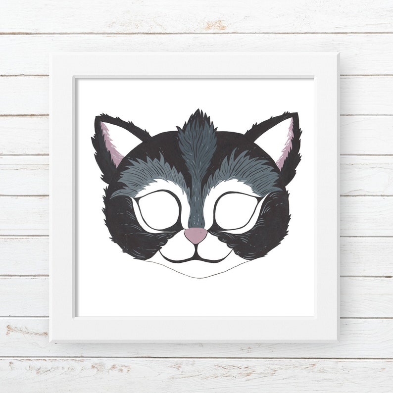 Black Cat Mask, Toddler to Kid Size. Halloween Mask, Kids Cat Costume ...